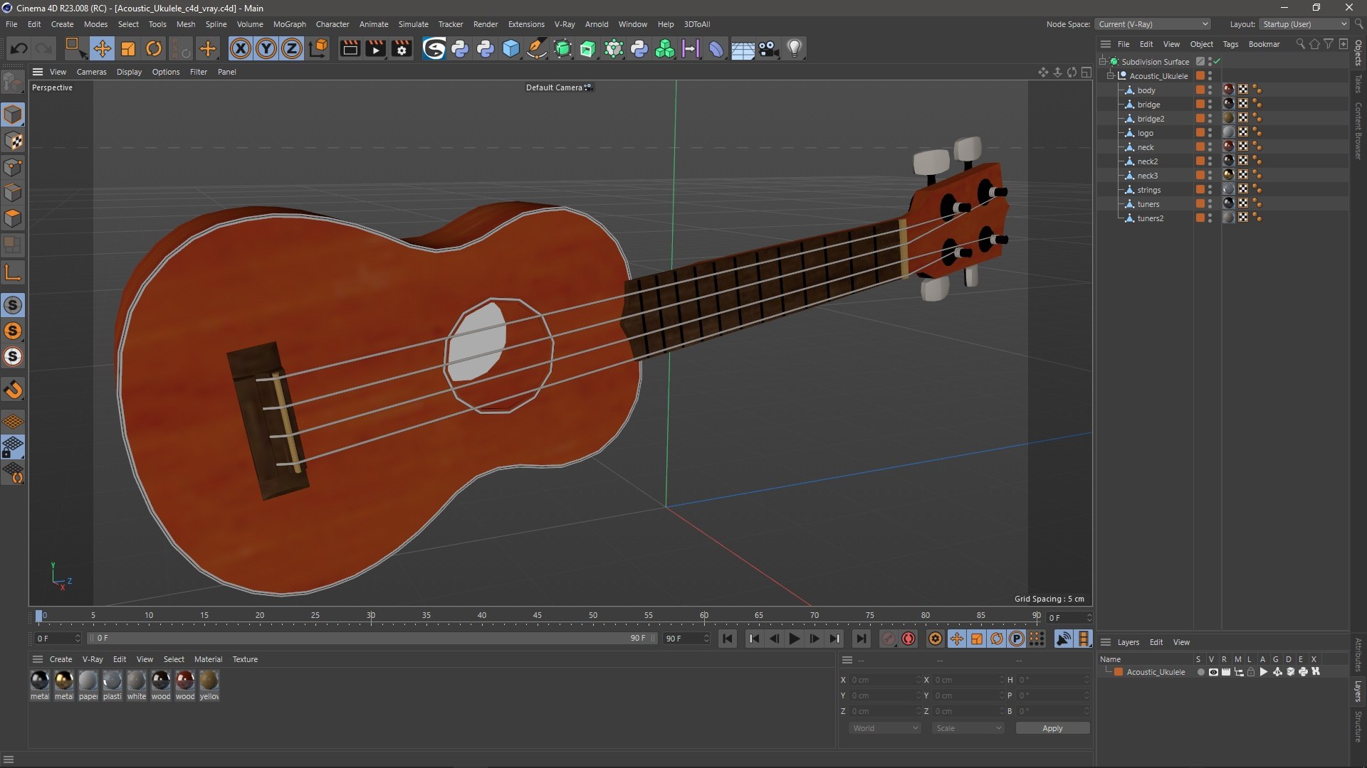 Acoustic Ukulele 3D Model - TurboSquid 2317676