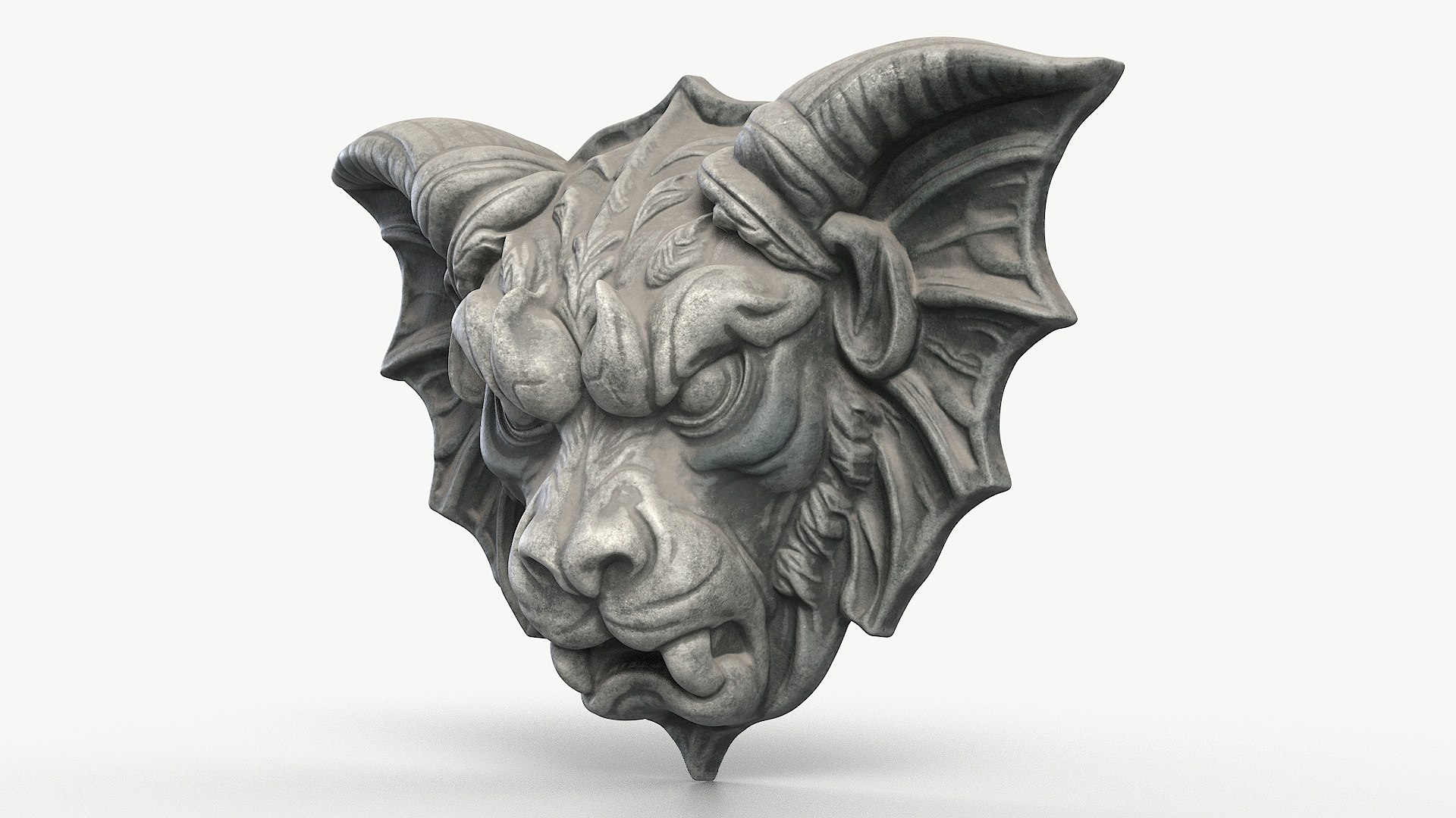 3D Model Gargoyle Head Textured 4 - TurboSquid 2291102