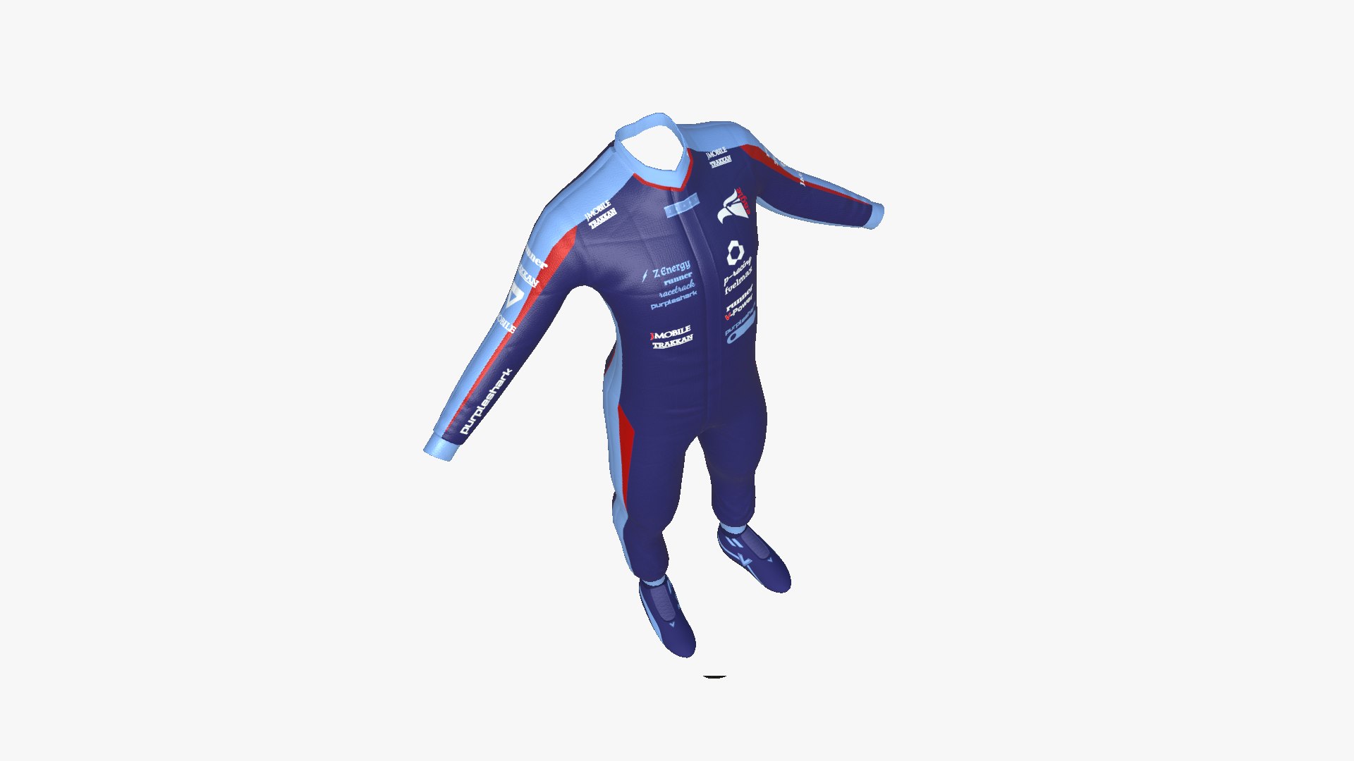 Racing Pilot Uniform A03 Dark Blue - Character Clothing Design 3D Model ...