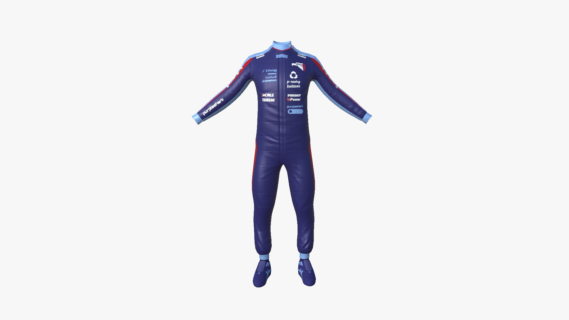 Racing Pilot Uniform A03 Dark Blue - Character Clothing Design 3D Model ...