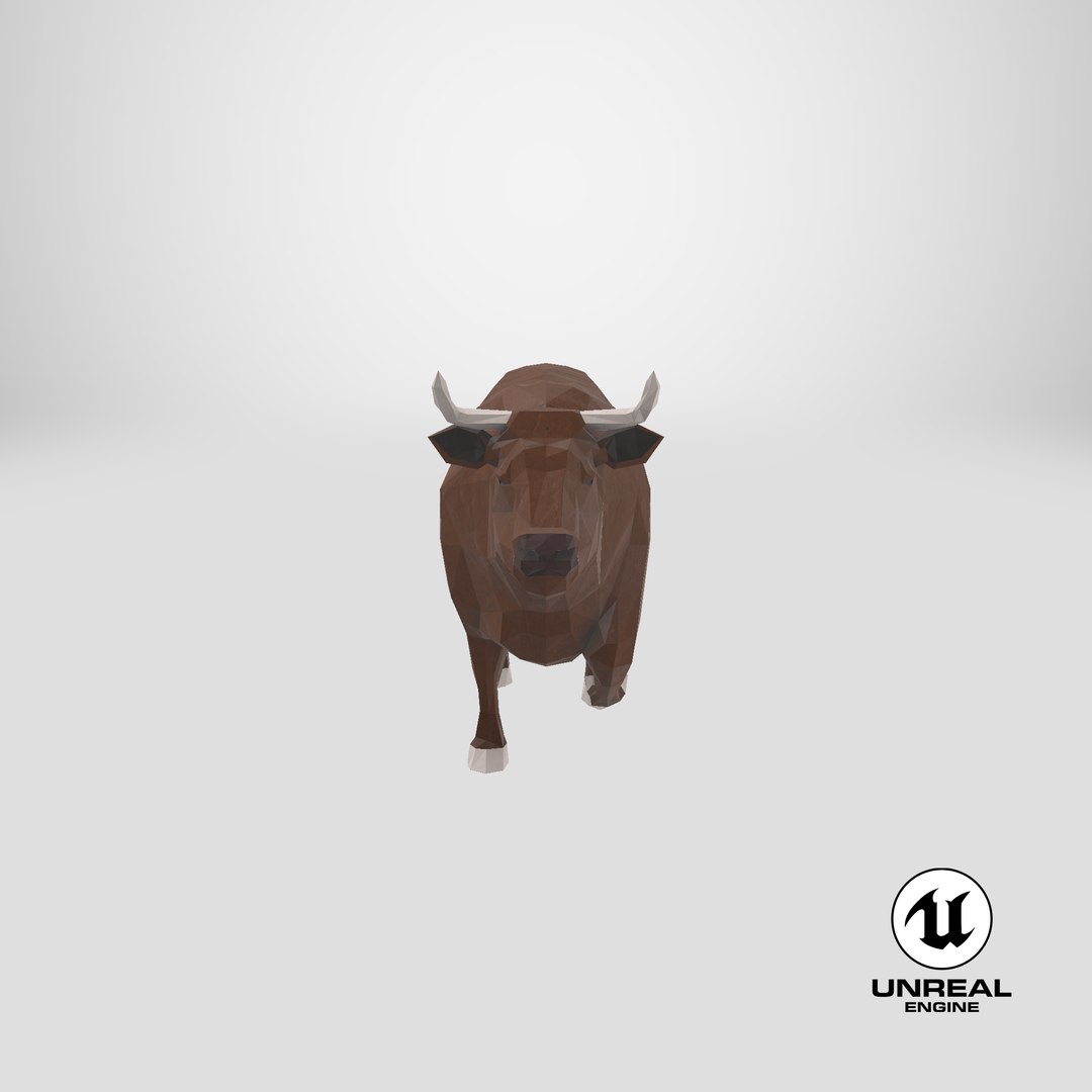 3D bull---brown-running - TurboSquid 1192692
