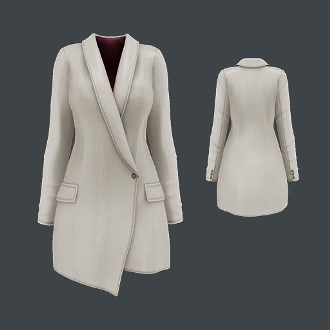 3D Model Blazer Dress - TurboSquid 1435221