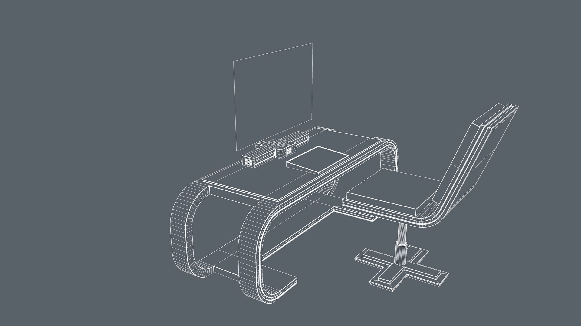 3D Sci Fi Table And Chair - TurboSquid 2251298