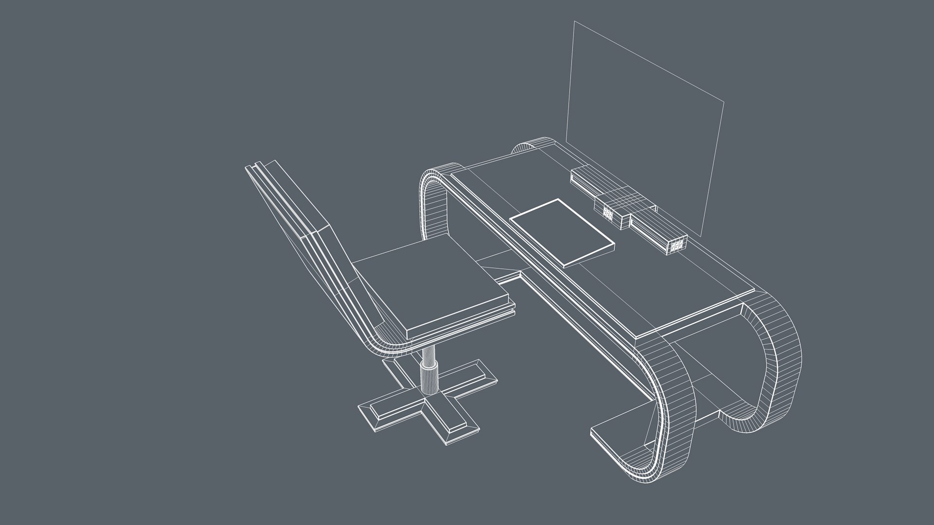 3D Sci Fi Table And Chair - TurboSquid 2251298