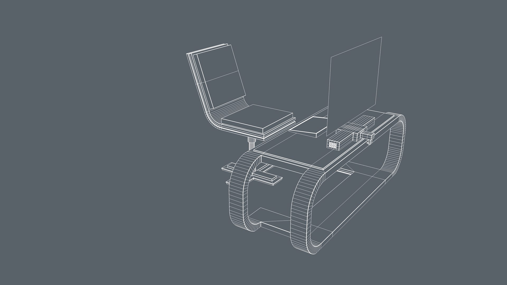 3D Sci Fi Table And Chair - TurboSquid 2251298