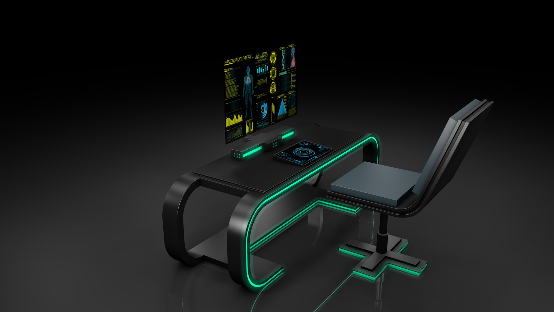 3D Sci Fi Table And Chair - TurboSquid 2251298