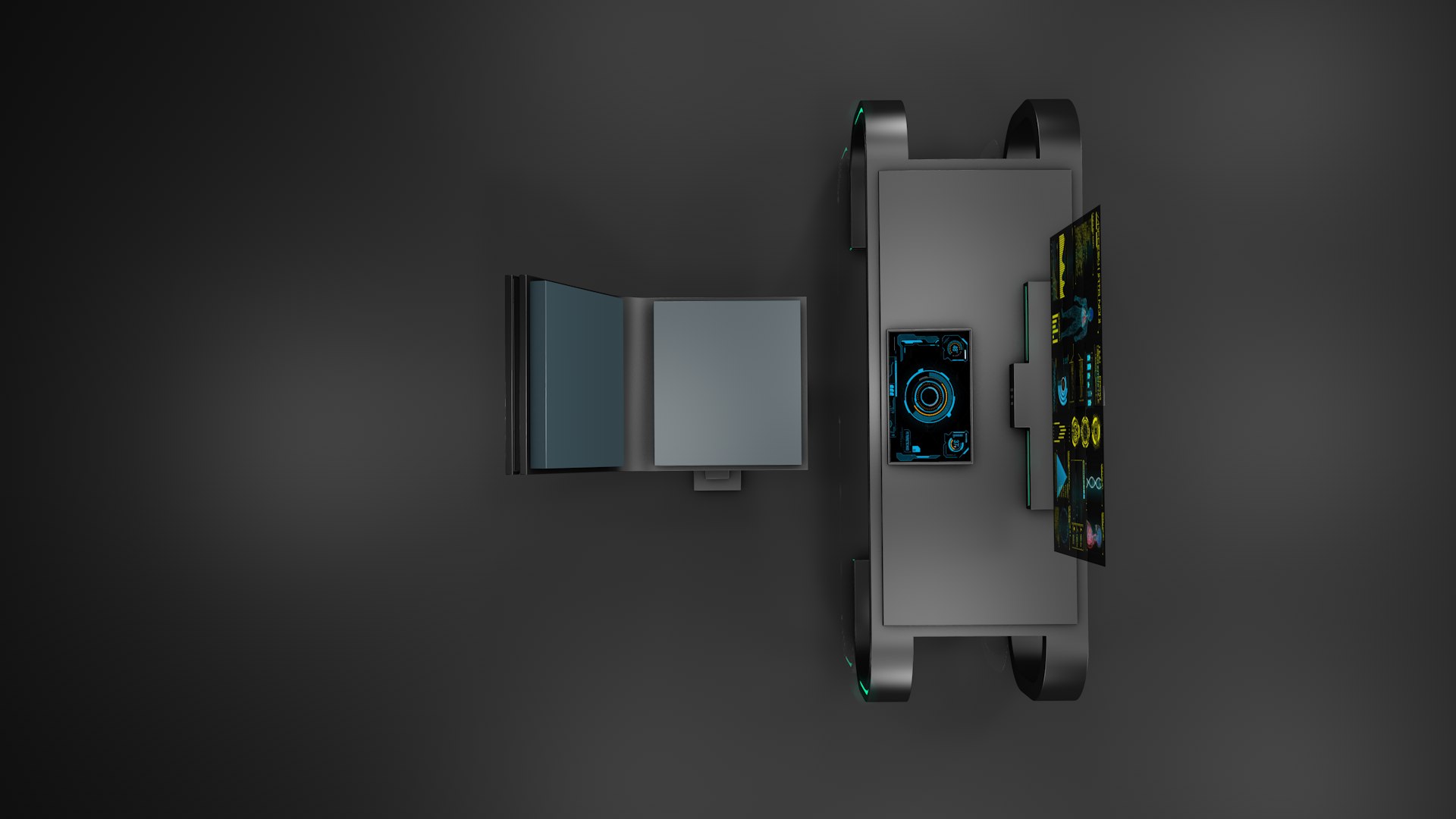3D Sci Fi Table And Chair - TurboSquid 2251298