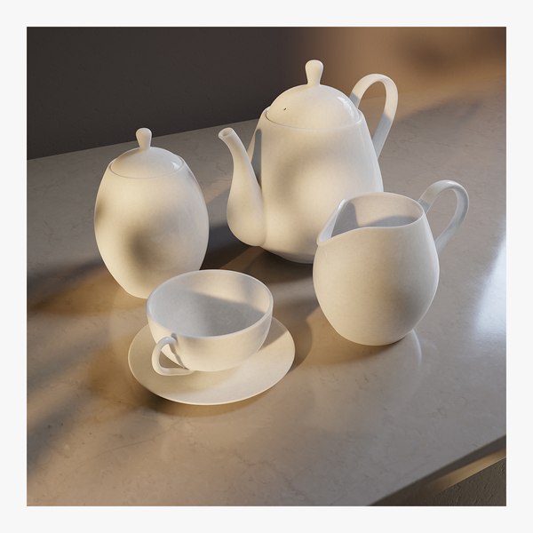 Tea Set White Porcelain3D模型 - TurboSquid 2095830