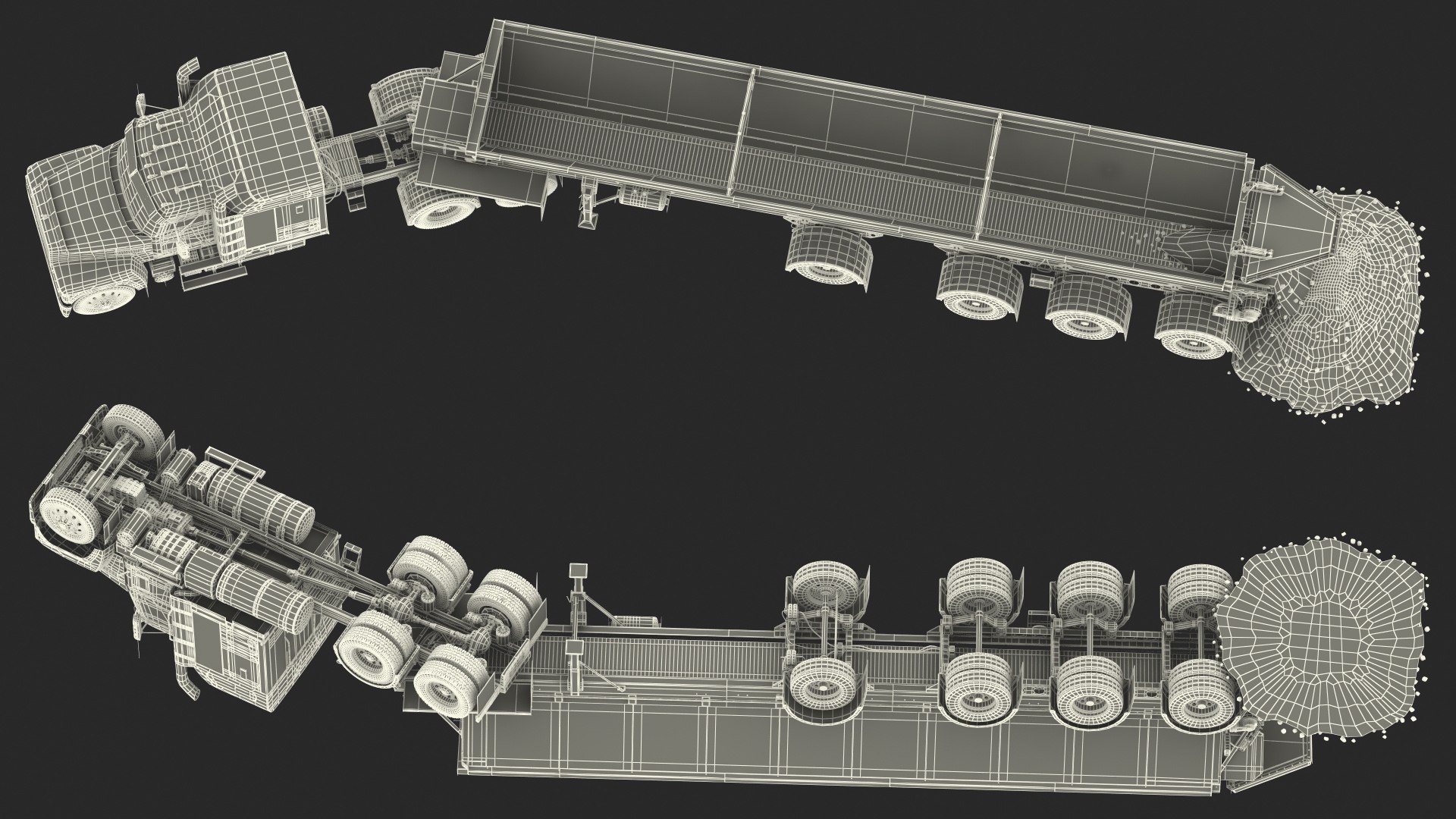 3D Truck Mack CHU613 With Trailer ABS LRC Unload model - TurboSquid 1885945