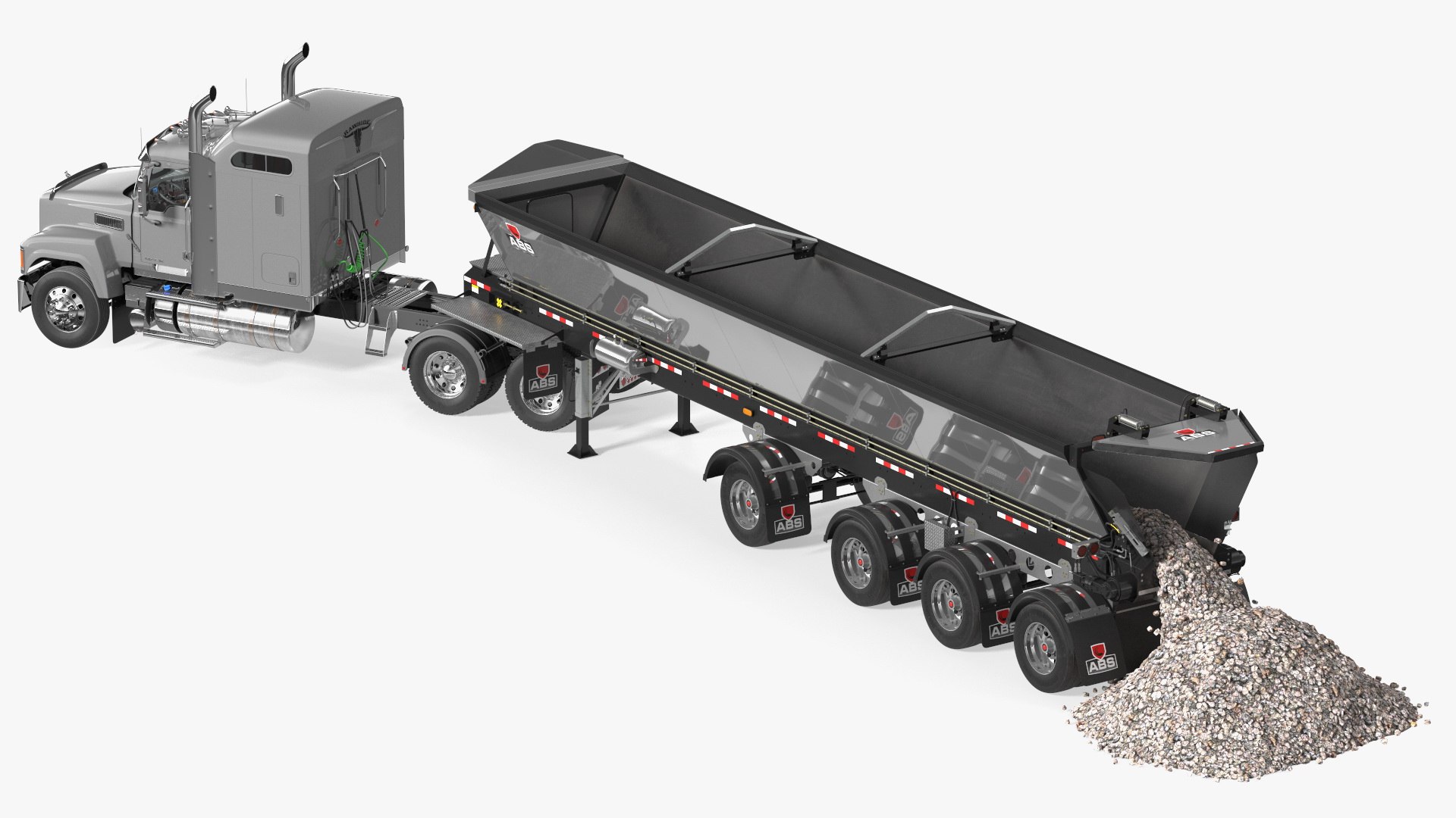 3D Truck Mack CHU613 With Trailer ABS LRC Unload model - TurboSquid 1885945