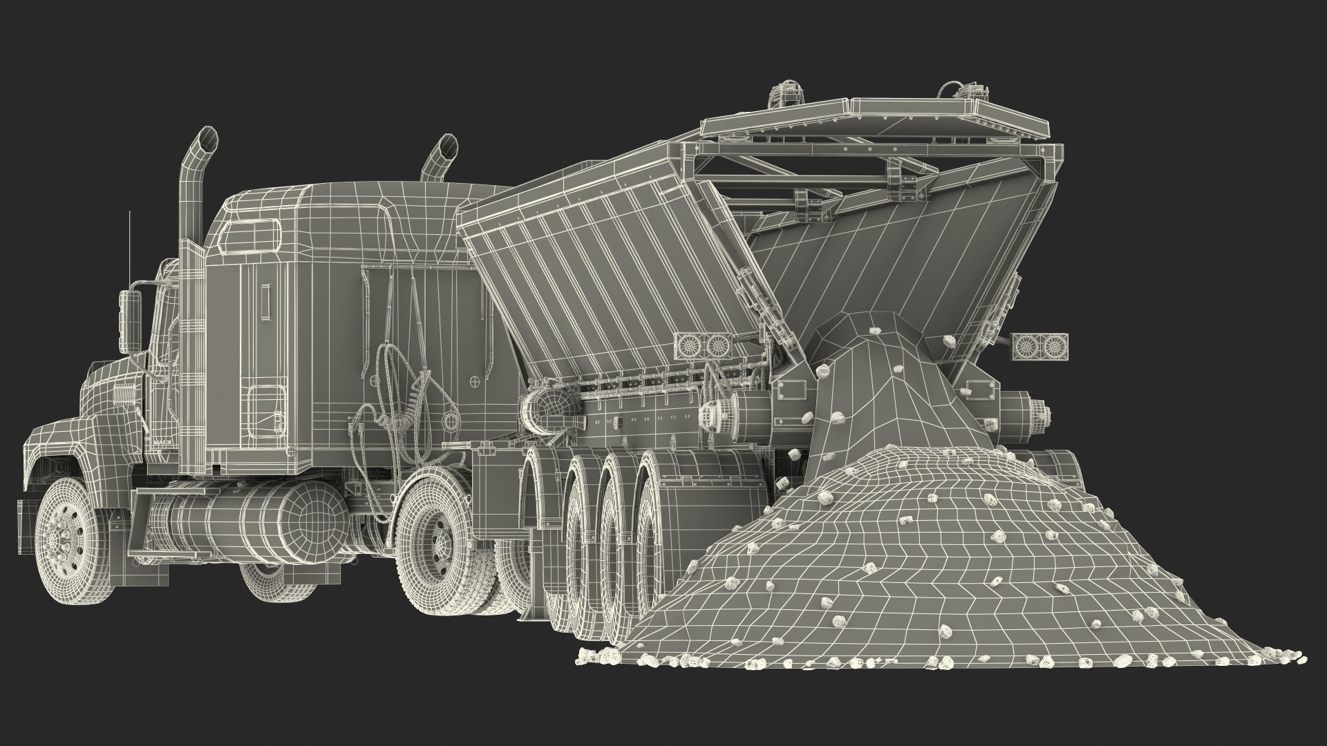 3D Truck Mack CHU613 With Trailer ABS LRC Unload model - TurboSquid 1885945