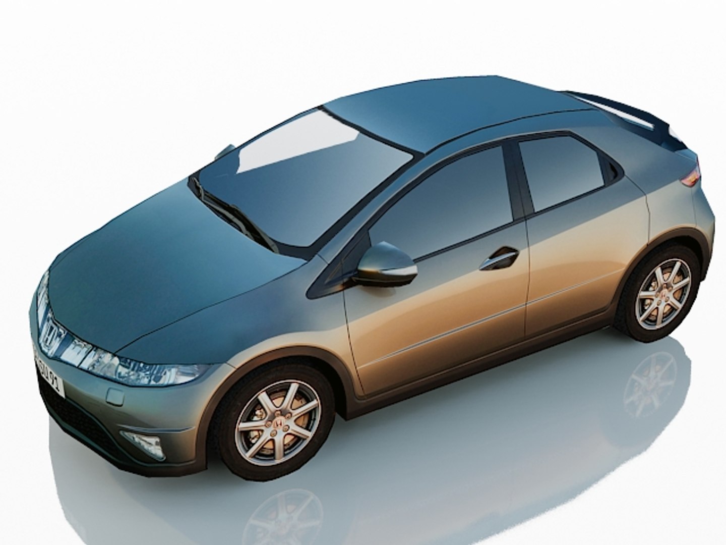 3d Model Of Honda Civic Hatchback