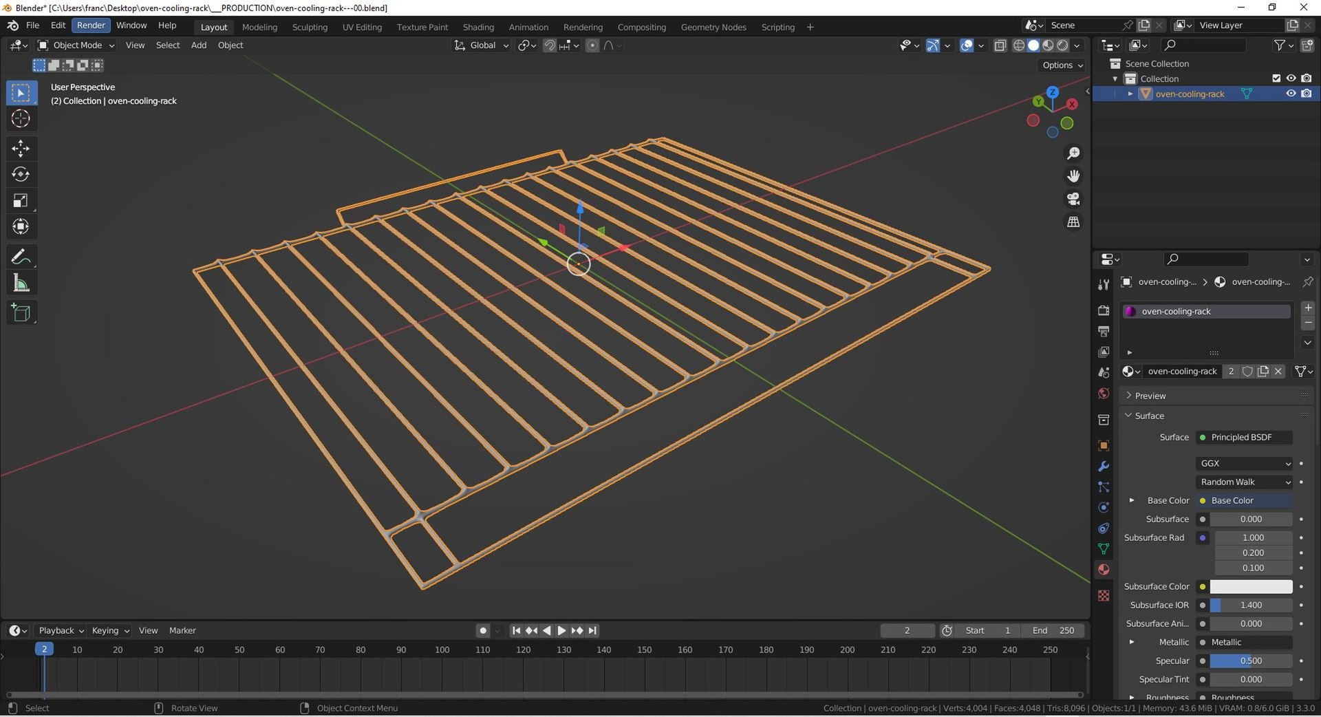 3D Oven cooling rack model - TurboSquid 1987906