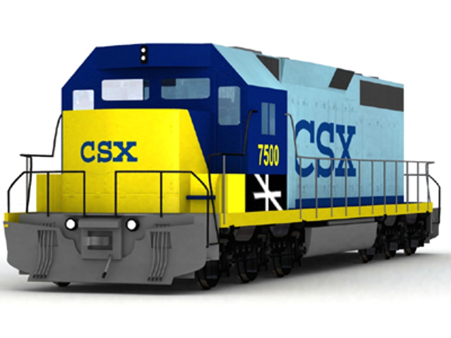 Sd40-20 Locamotive Csx 3d Model