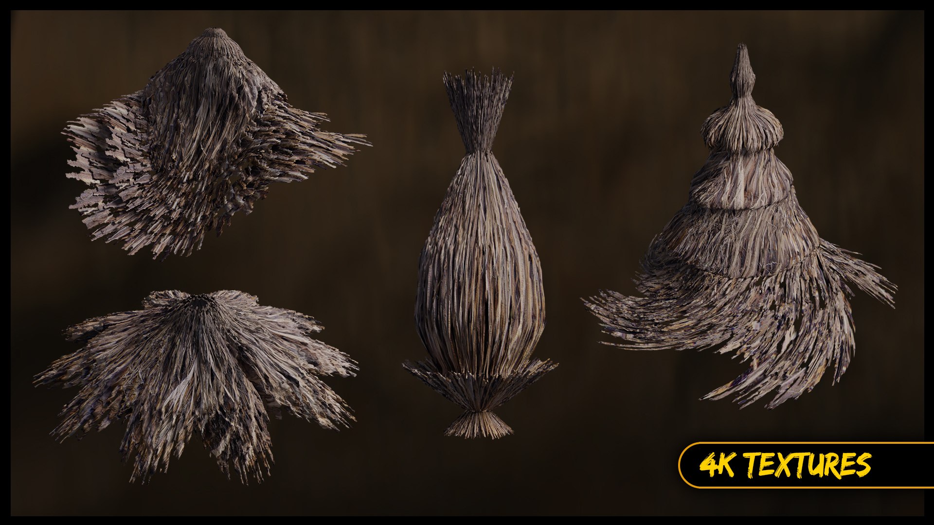 3D Model Tropical Thatch Roofs And Canopies - TurboSquid 2298126