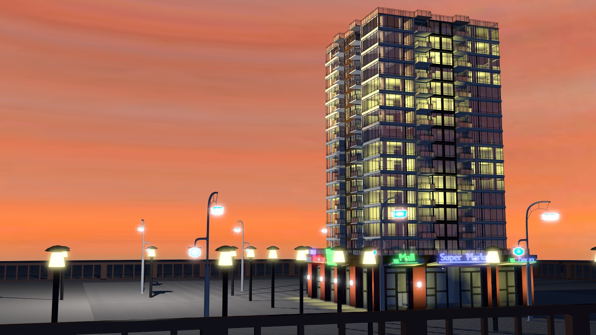 3d Model Flats Apartments Building