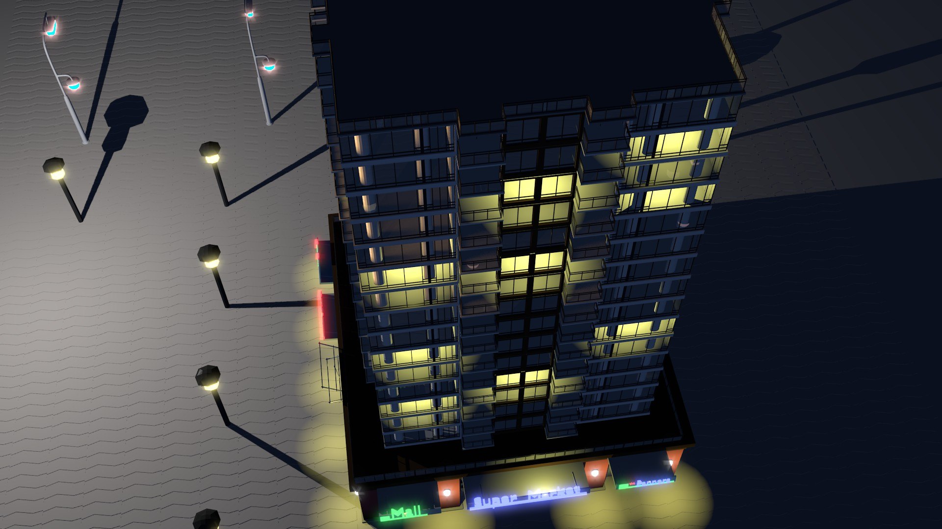 3d Model Flats Apartments Building