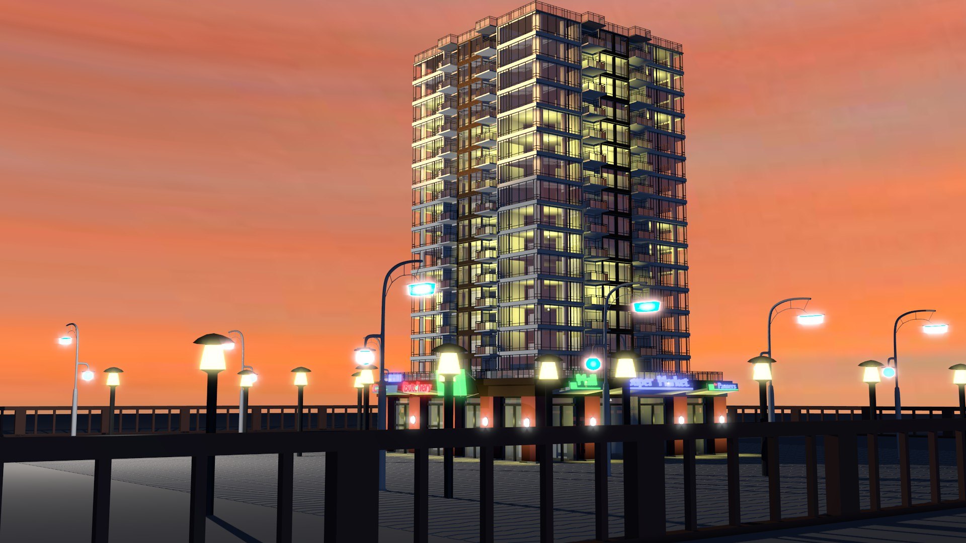 3d Model Flats Apartments Building