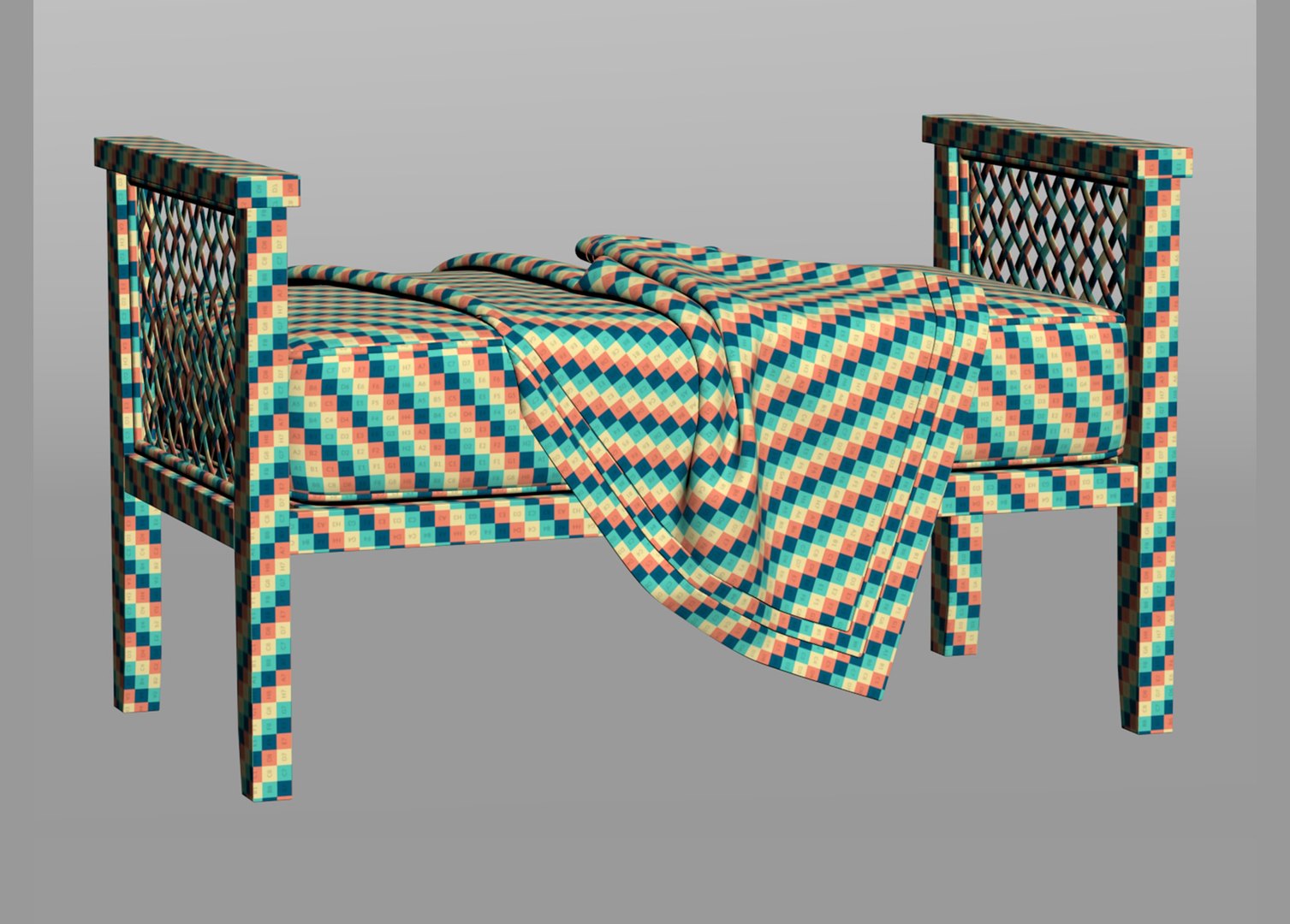 3D Karen Wooden Bench By Bpoint - TurboSquid 2186662