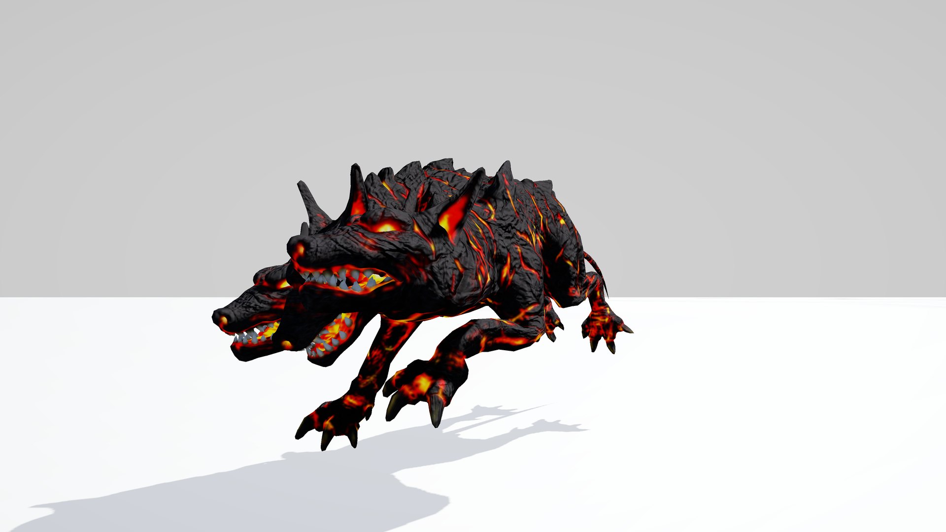 3D Three Headed Monster Dog Animated 3D Model With 25 Animations Game ...