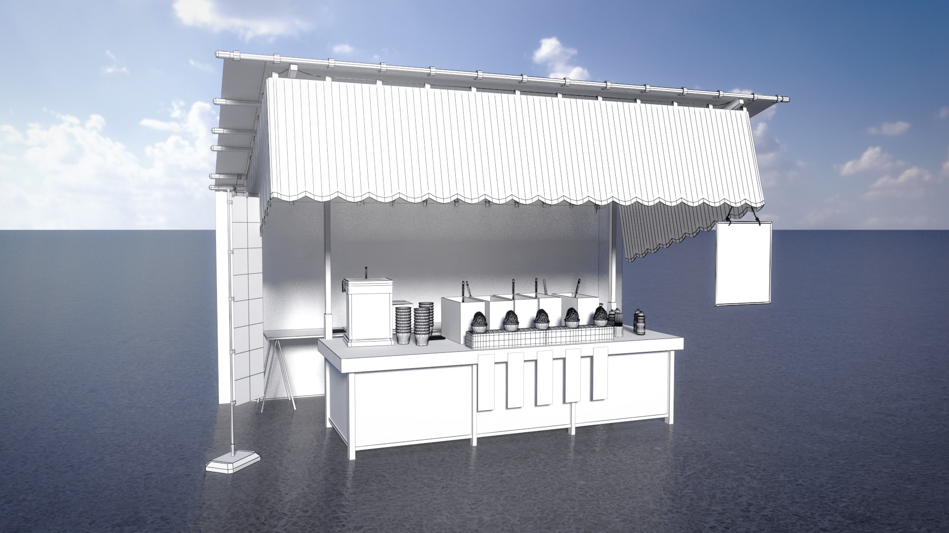 3D Japanese Street Stall 0003 Kakigori Stand - TurboSquid 2314542