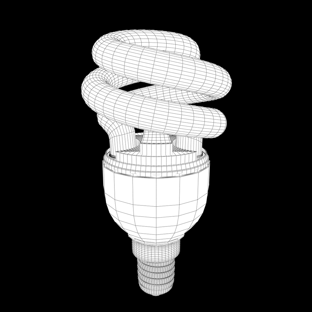 3d Model Compact Light Bulb
