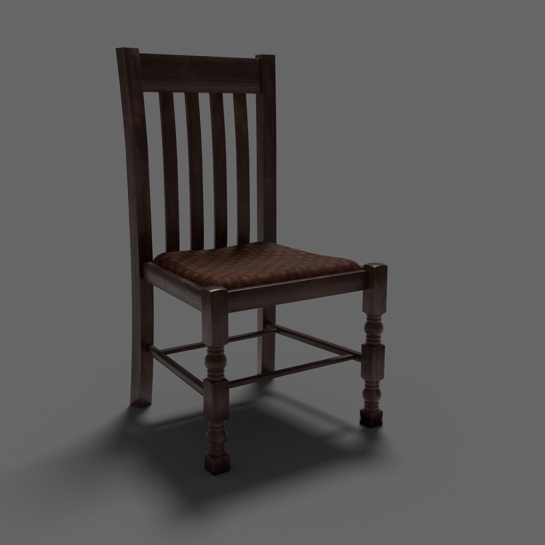 Simple Worn Dining Table Set 3D Model - TurboSquid 2233173