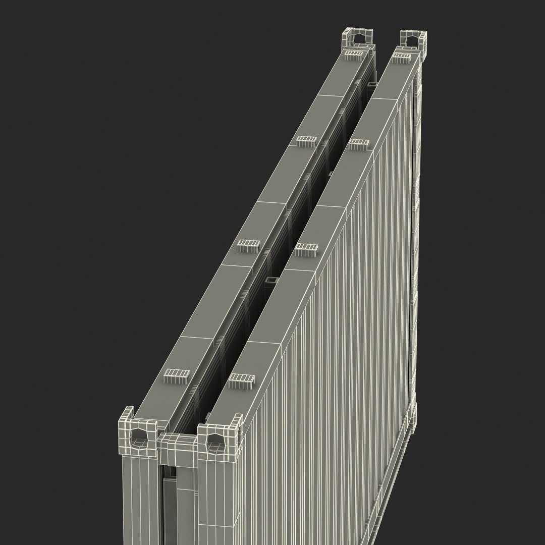collapsible iso container folded 3d model