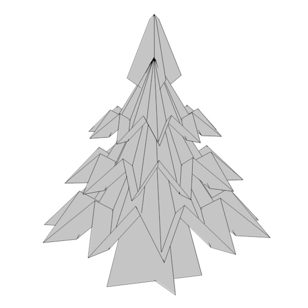 3d Model Of Paper Tree