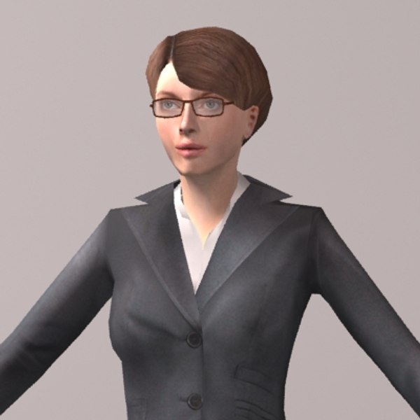 business woman character 3d model