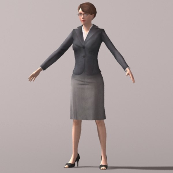 business woman character 3d model