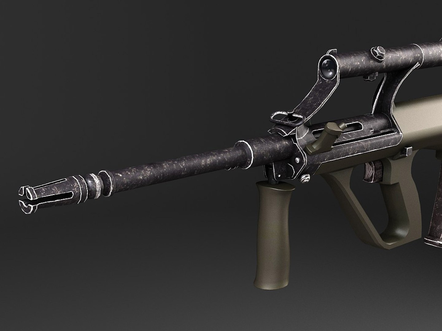 3d Model Of Steyr Aug A1 Assault Rifle