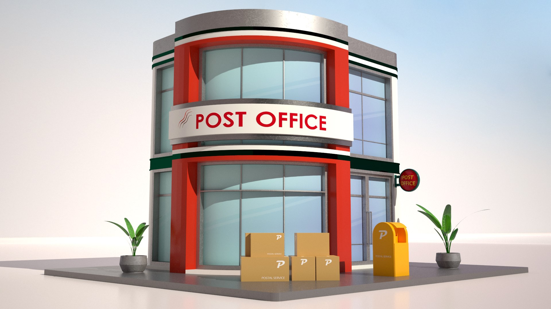 Post Office 3D Model - TurboSquid 2080230