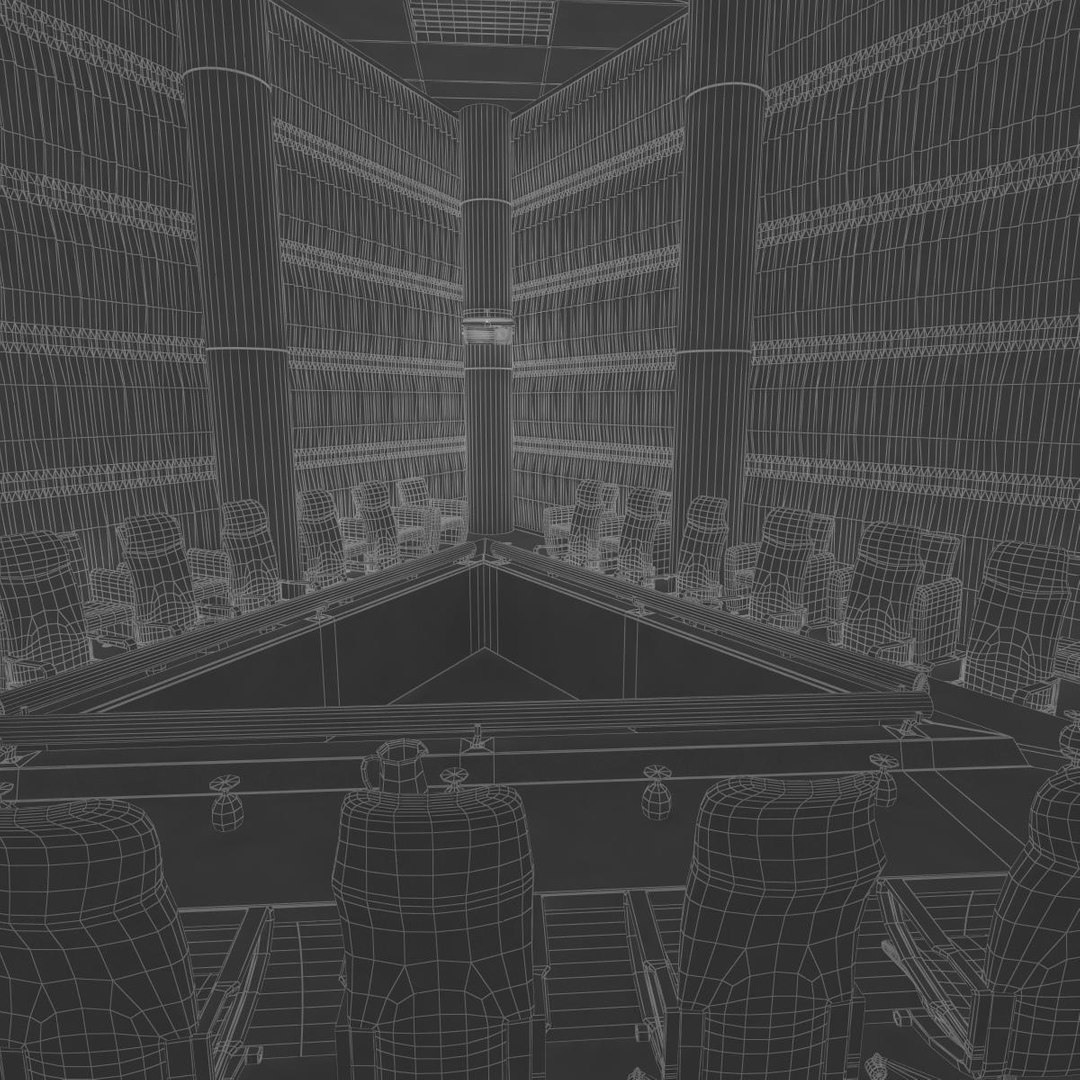 3d boardroom scene model