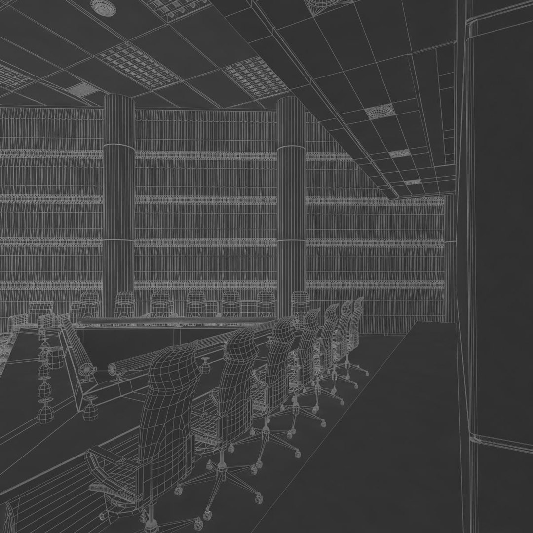 3d boardroom scene model