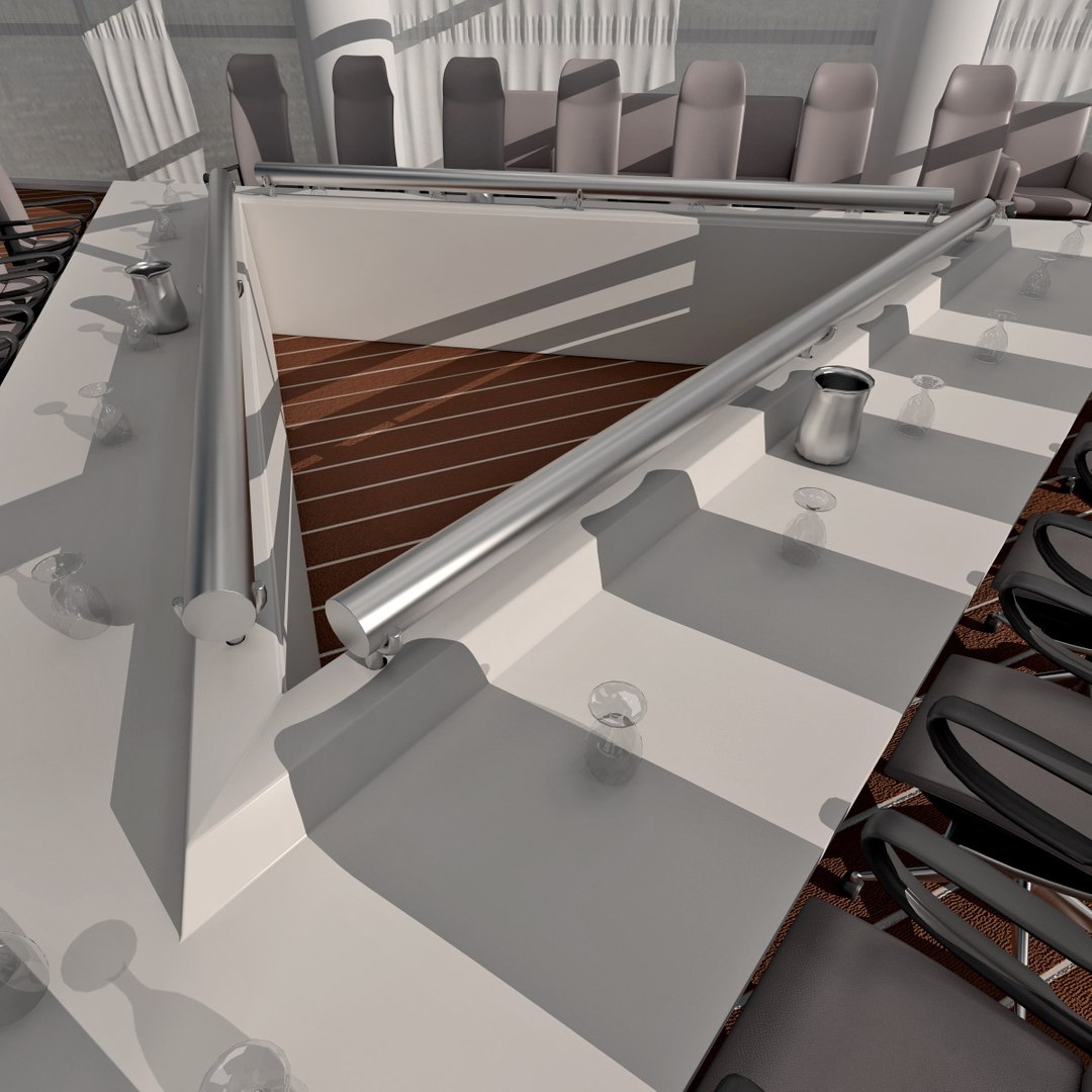 3d boardroom scene model