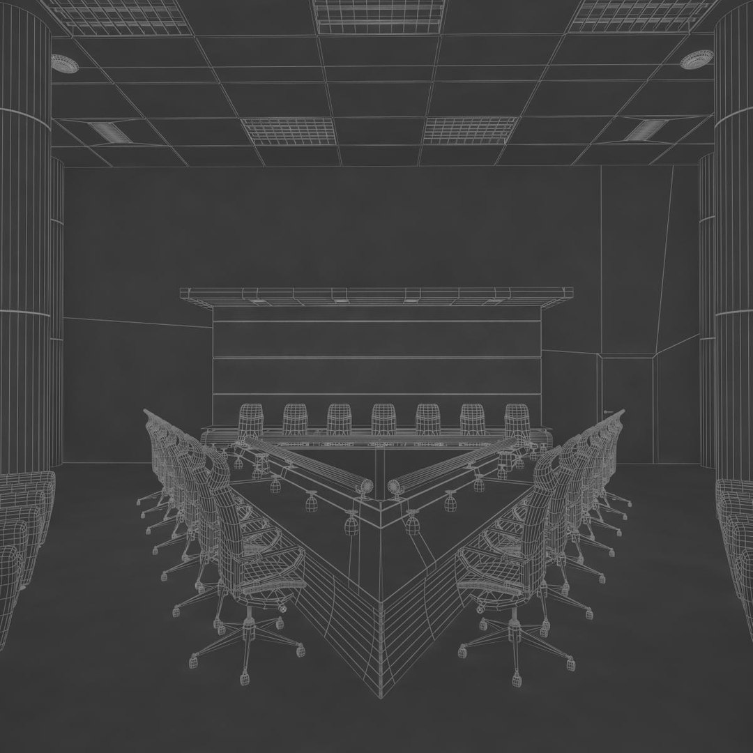 3d boardroom scene model