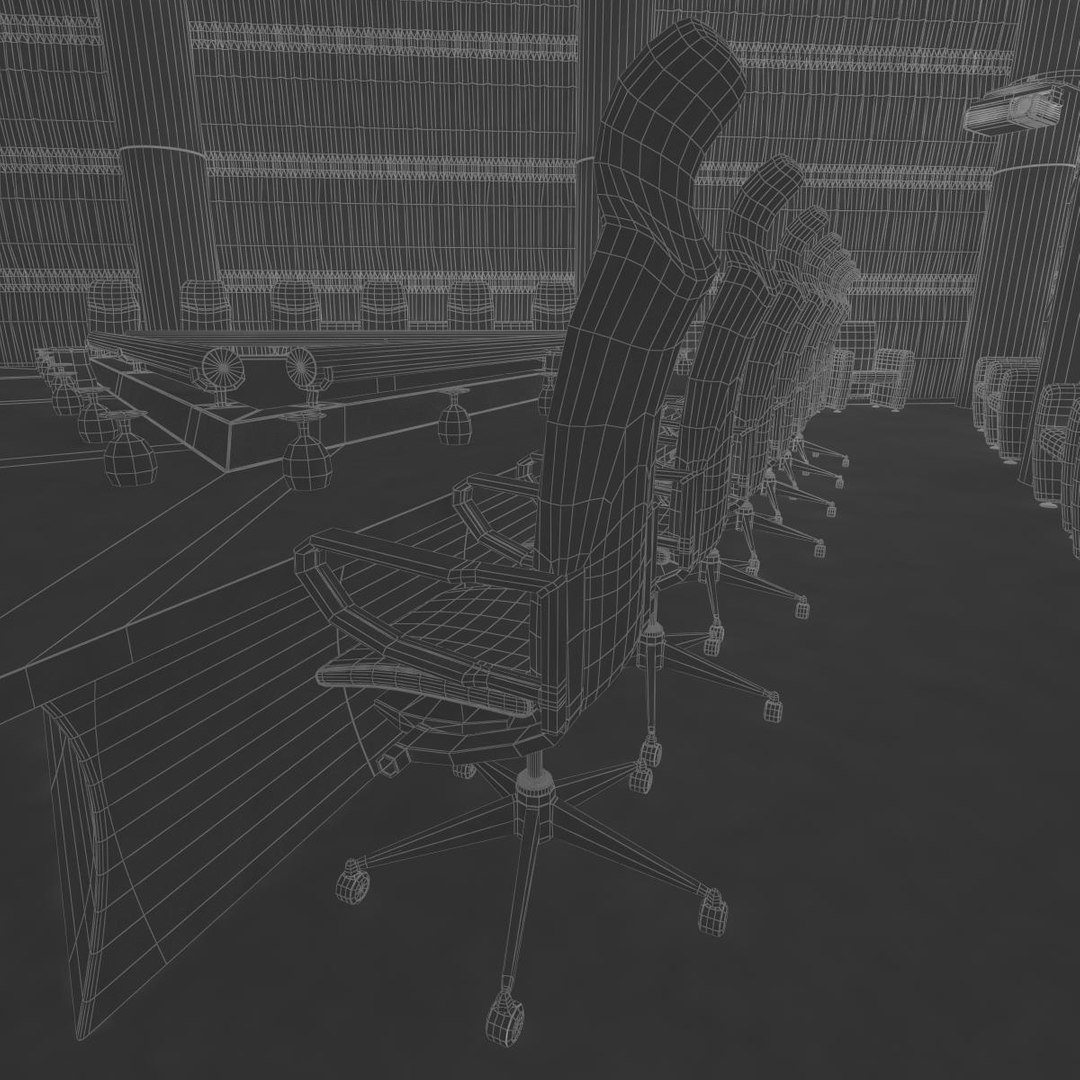 3d boardroom scene model