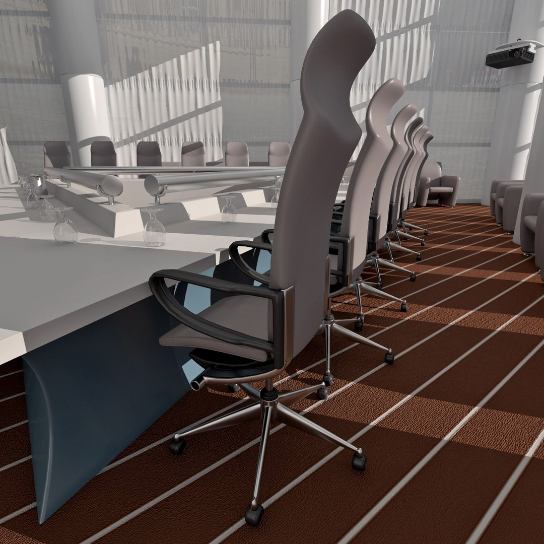 3d boardroom scene model