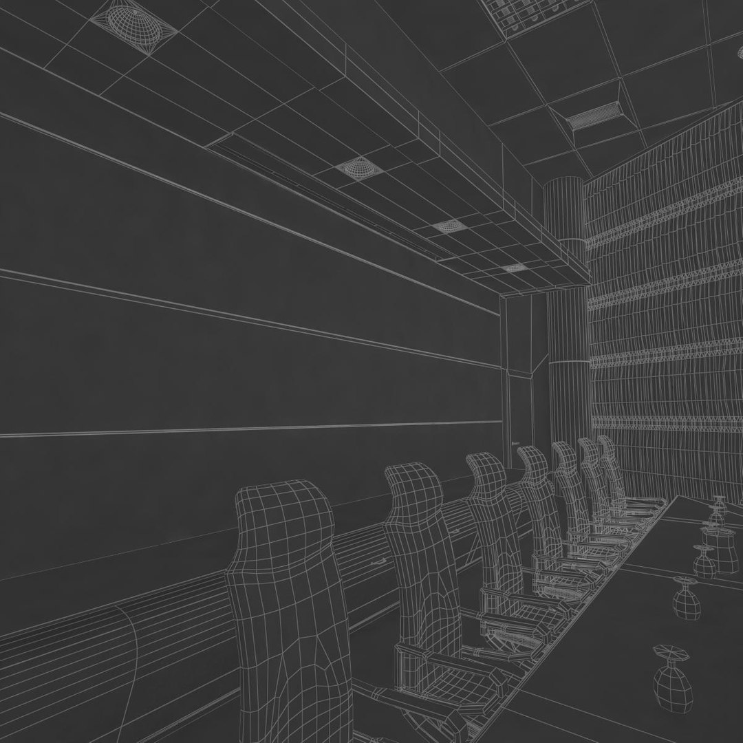 3d boardroom scene model