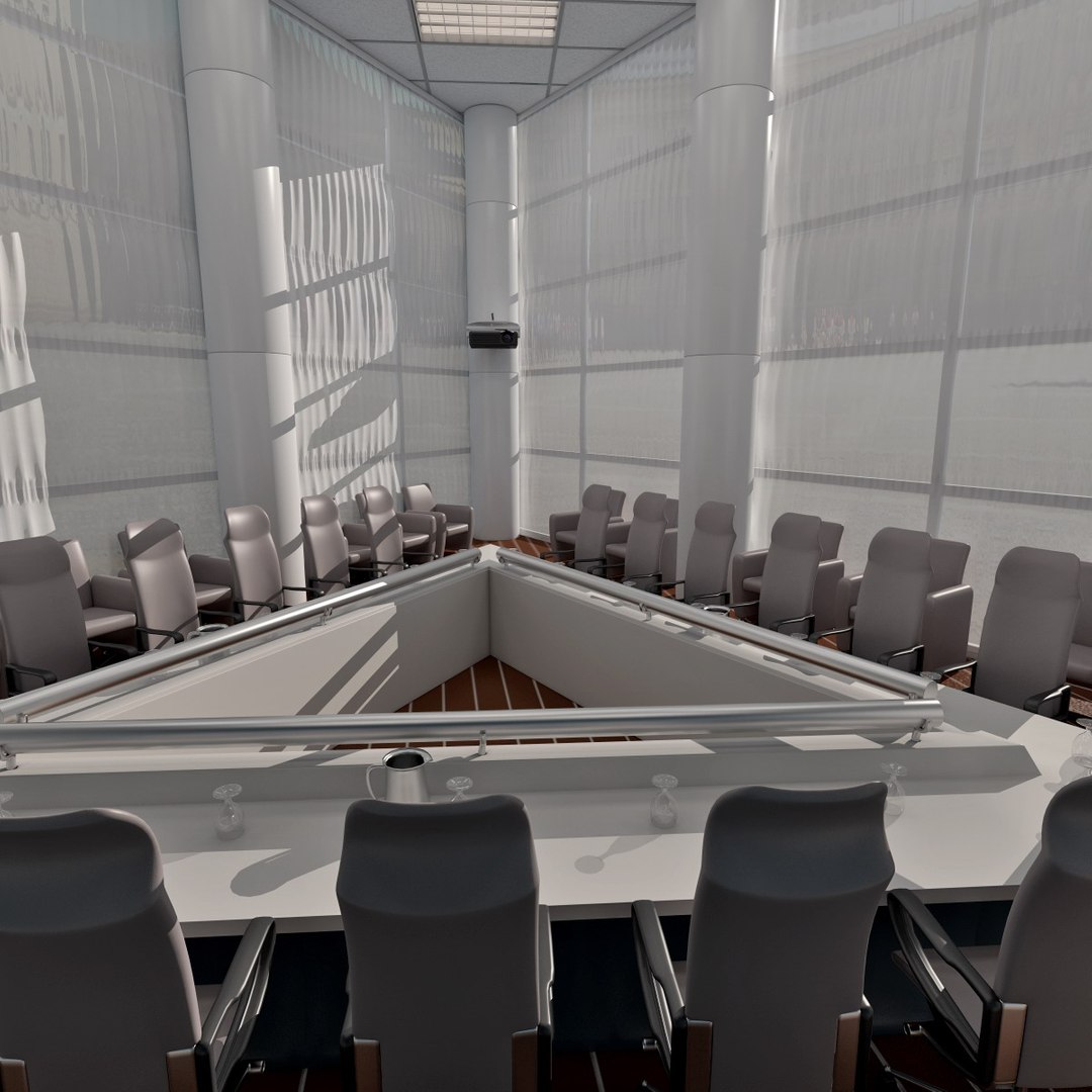 3d boardroom scene model