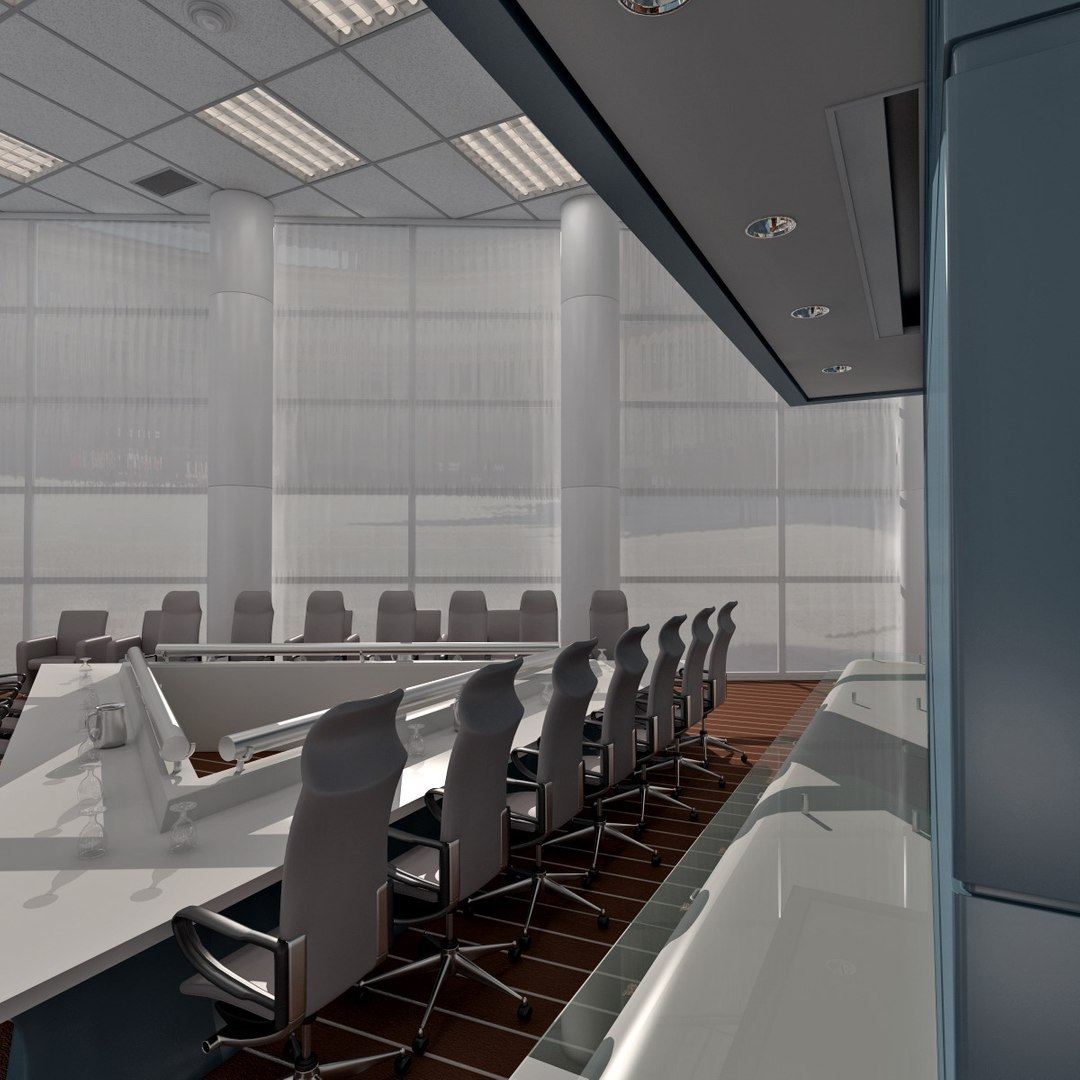 3d boardroom scene model