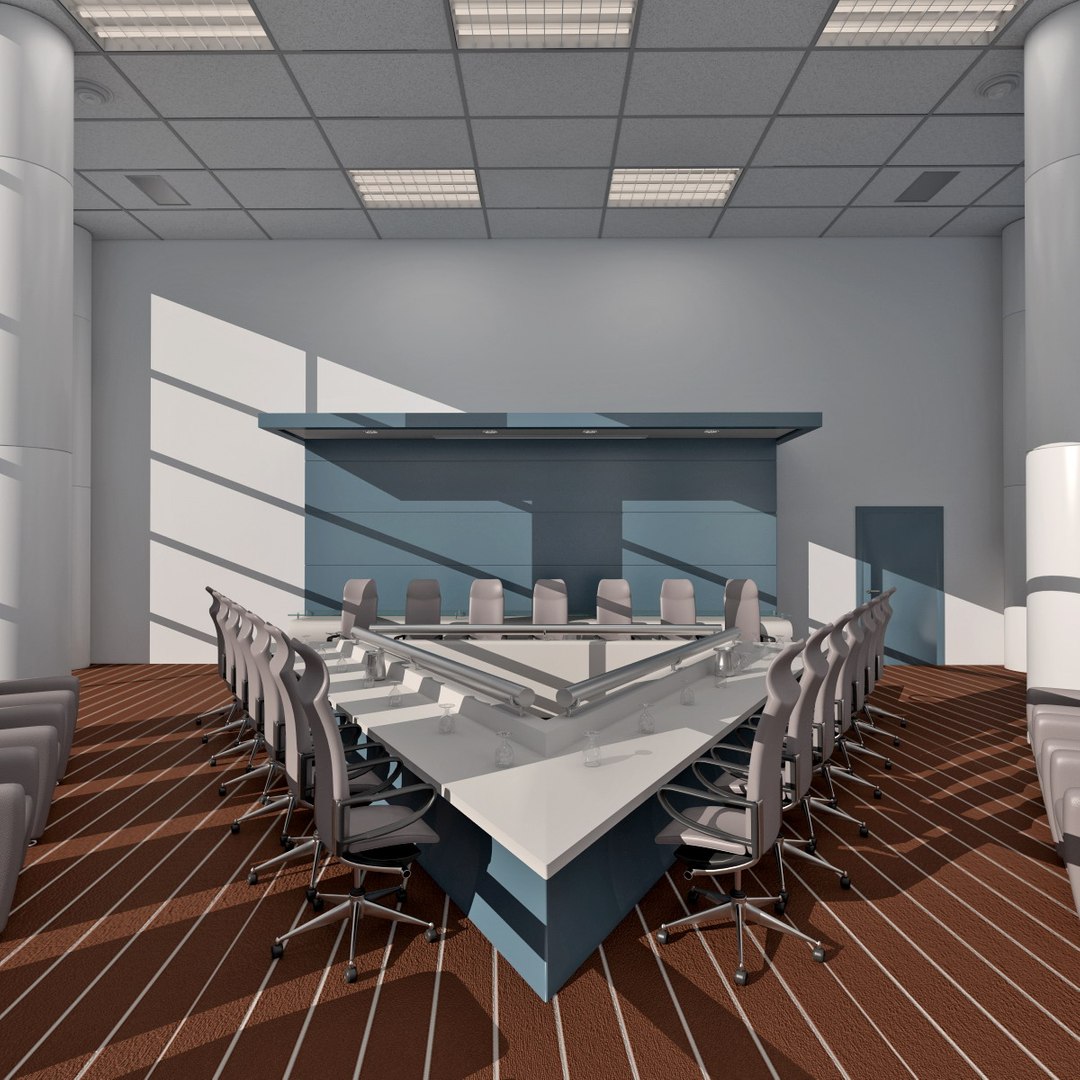 3d boardroom scene model