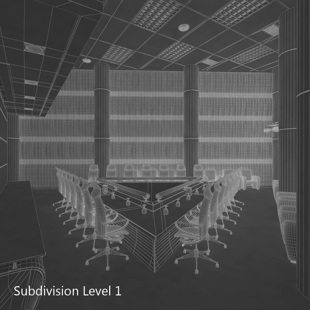 3d boardroom scene model