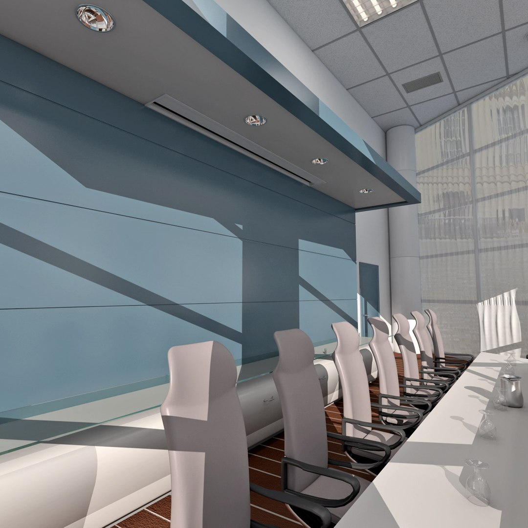 3d boardroom scene model