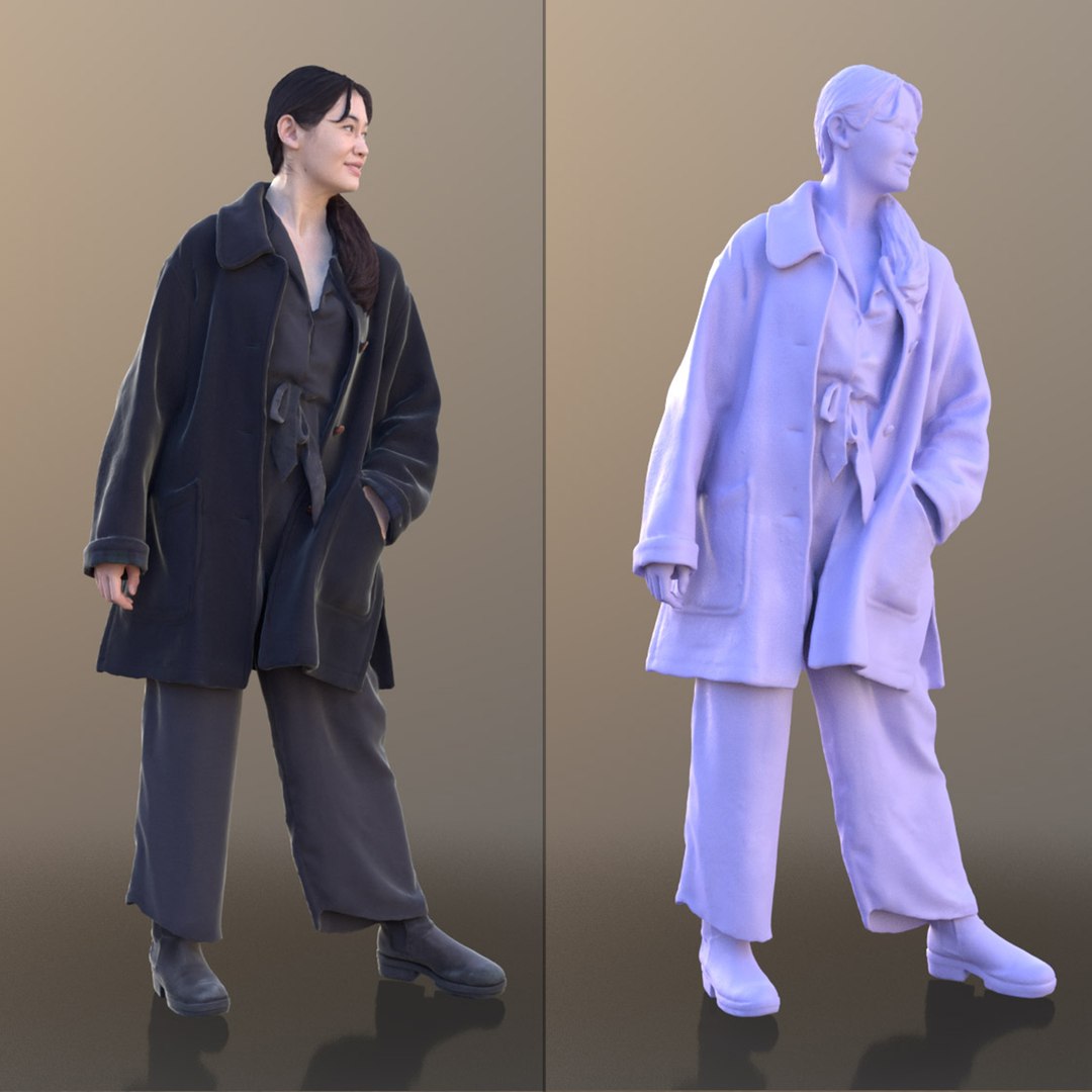 Woman Young Coat 3D Model - TurboSquid 1709964