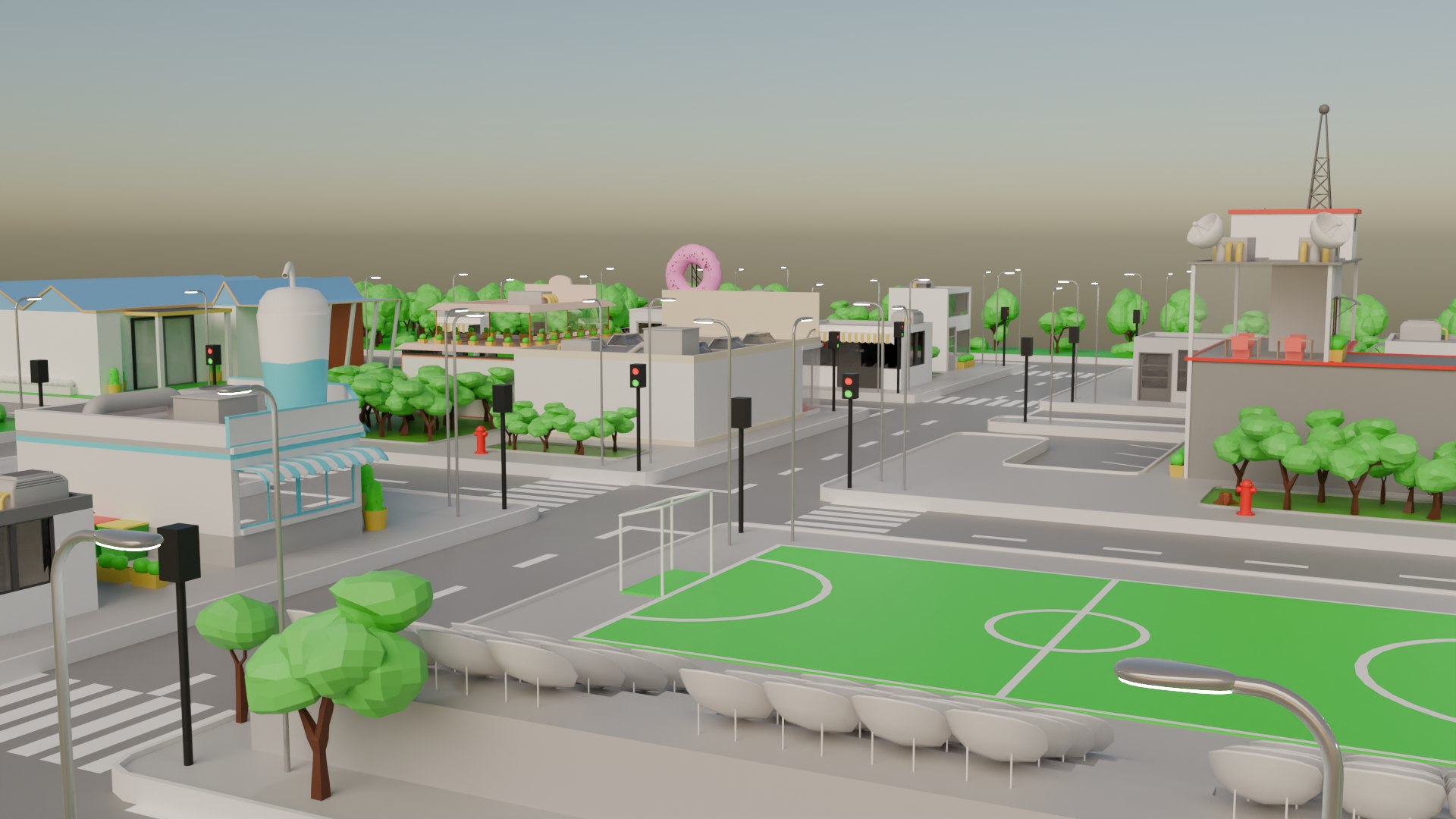 3D Low Poly City Stylized 3D City Environment Model - TurboSquid 2401403