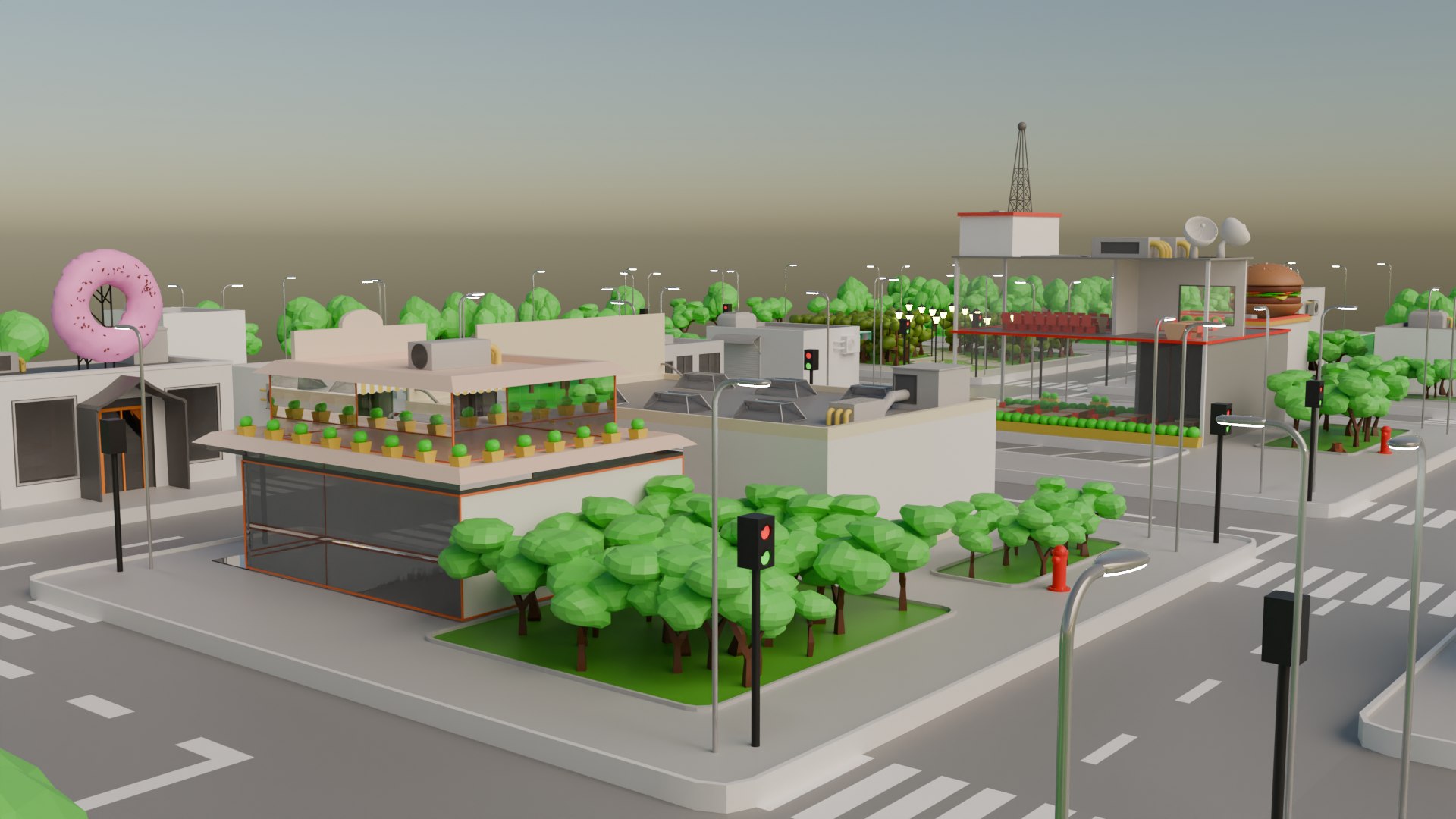 3D Low Poly City Stylized 3D City Environment Model - TurboSquid 2401403