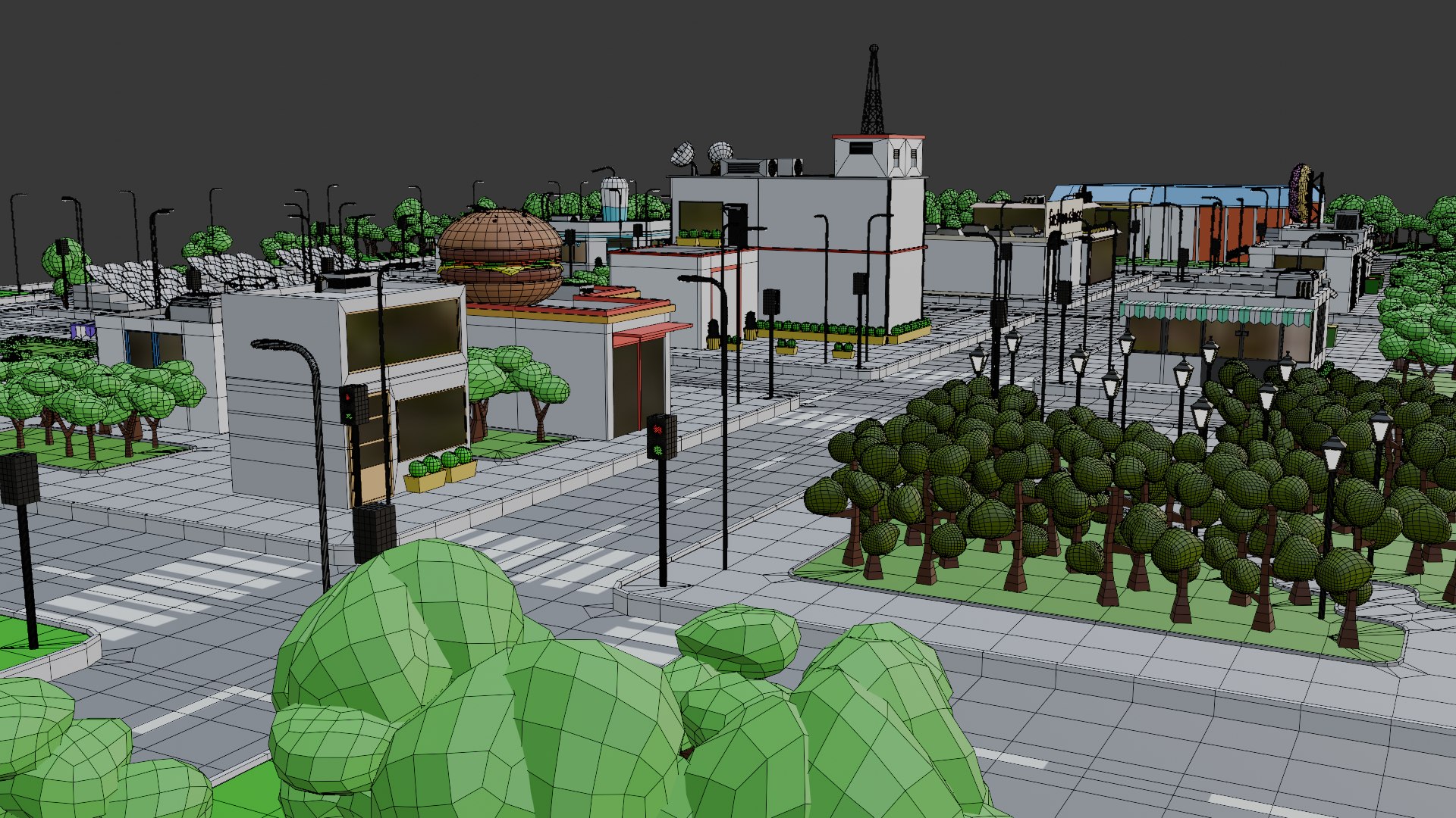 3D Low Poly City Stylized 3D City Environment Model - TurboSquid 2401403