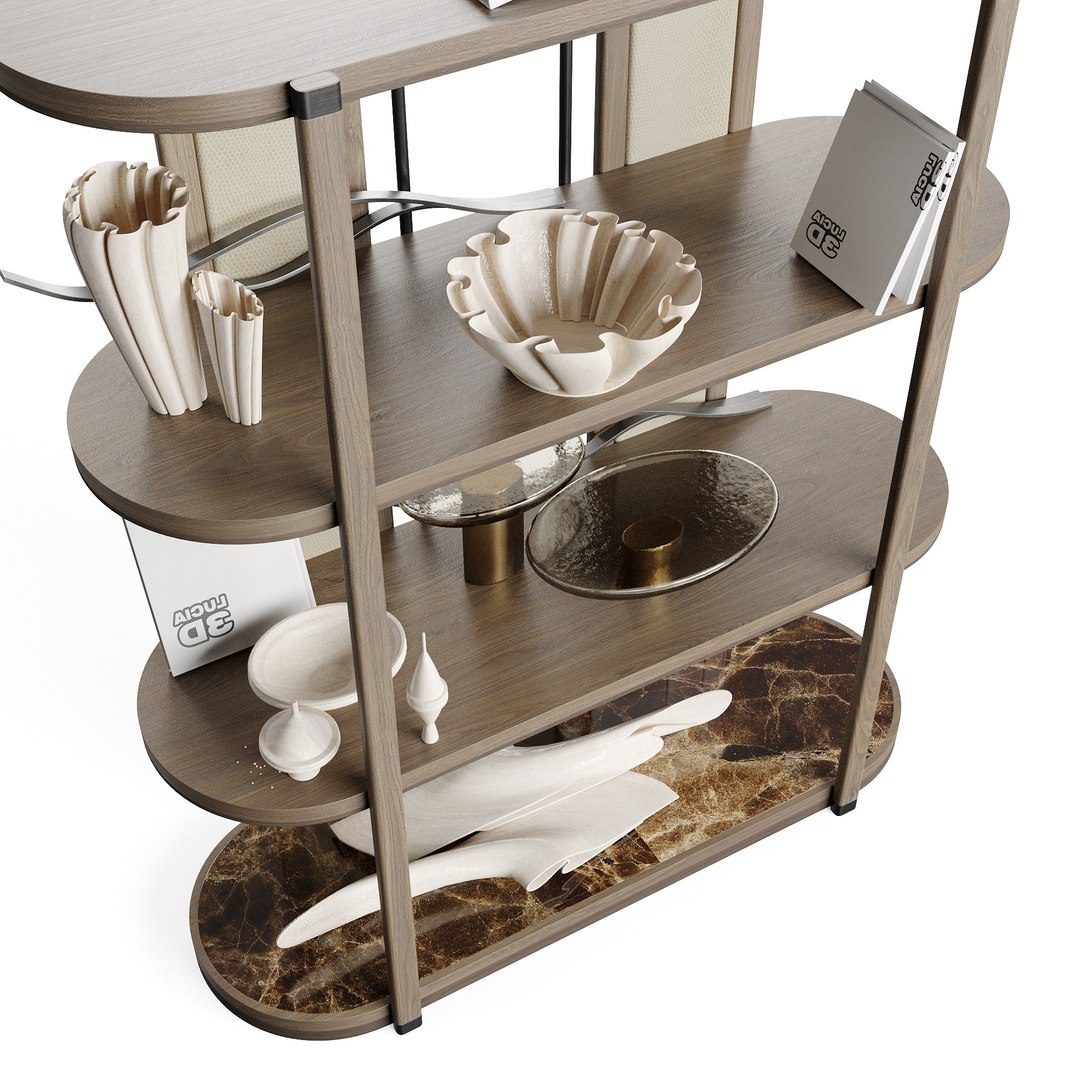 3D Frato FIRENZE Bookcase with Decoration model - TurboSquid 2103382